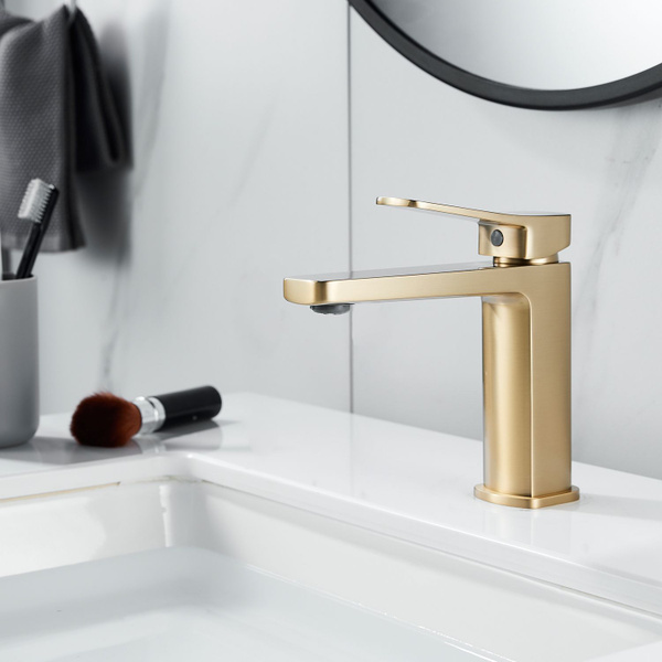 Смеситель для раковины Shevanik S9901G золотой сатин купить на OZON по низкой цене (1613715912)