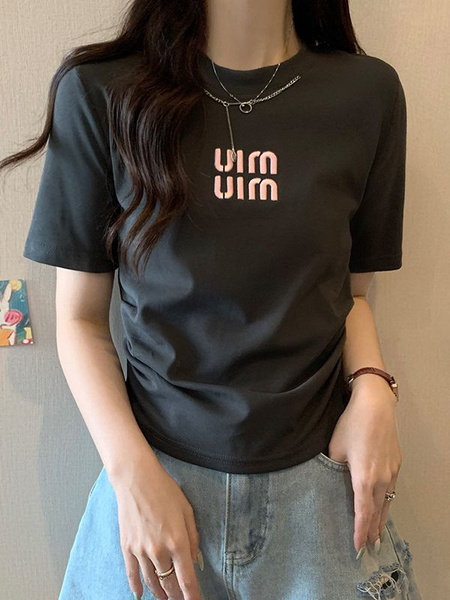 Футболка Miu Miu размер 48 цвет черный 90 купить по выгодной цене в интернет магазине Ozon