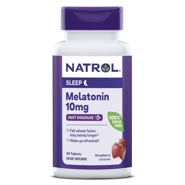 Бад, мелатонин 10mg, мелатонин таблетки, для сна, 60 таблеток Natrol ...