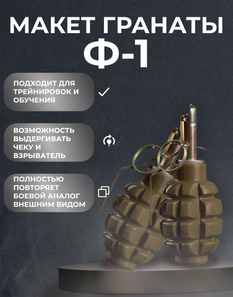 Макет гранаты Ф1 (чугун) Учебно-тренировочный - купить с доставкой по ...