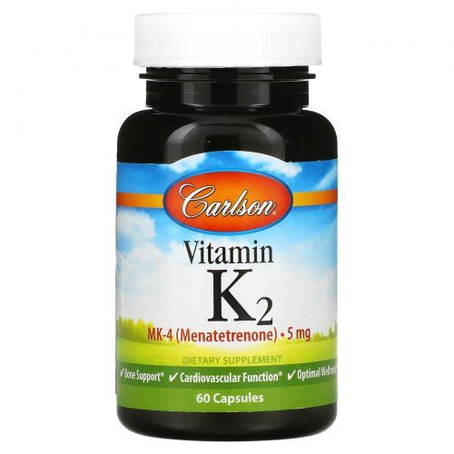 Carlson, Vitamin K2 mk-4 (menatetrenone) 5mg, Витамин К2, 60 капсул ...