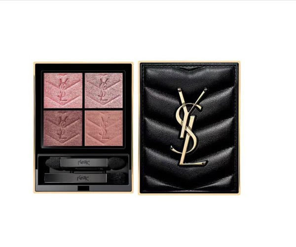 Yves Saint Laurent Черная кожаная четырехцветная палитра теней для век ...