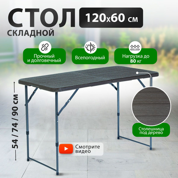 Складной стол для сада 120х60х89,5 см, Green Glade - купить по низким ...