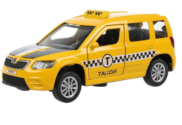 Машинка игрушечная Skoda Yeti Такси 12 см металлическая инерционная ...