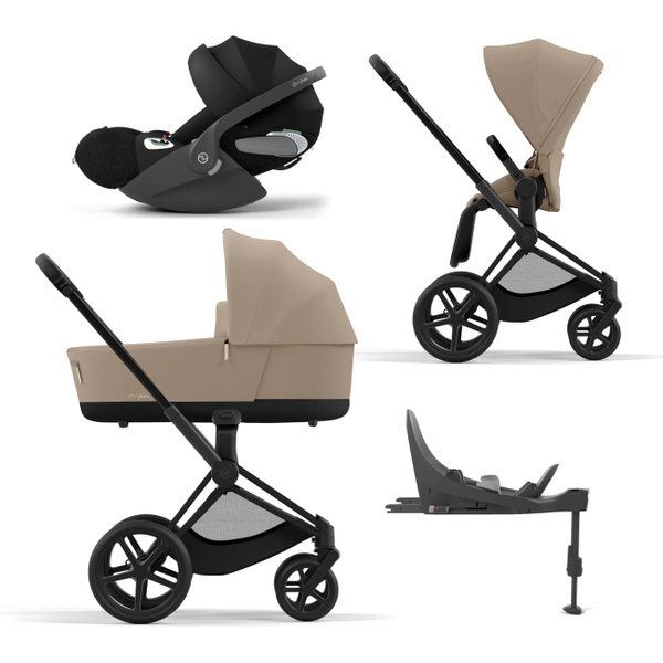 Cybex Priam IV Коляска 4 в 1, шасси Matt Black Brown/Cozy Beige ...