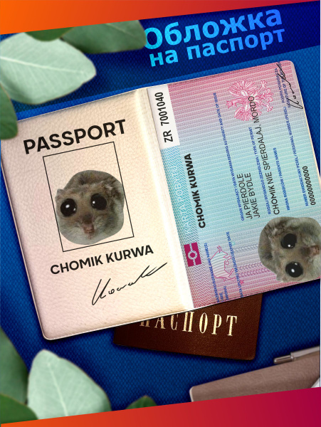 Обложка на паспорт Хомяк мем для документов - купить с доставкой по ...