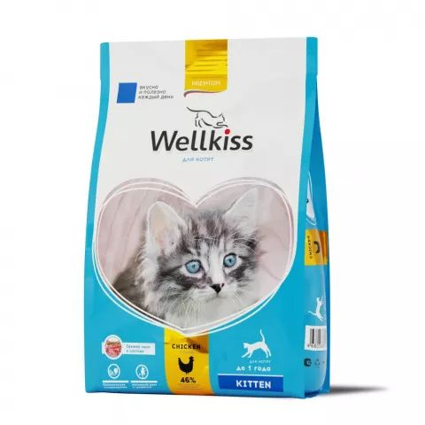 Wellkiss Сухой корм для котят, с курицей, 400 гр. - купить с доставкой ...