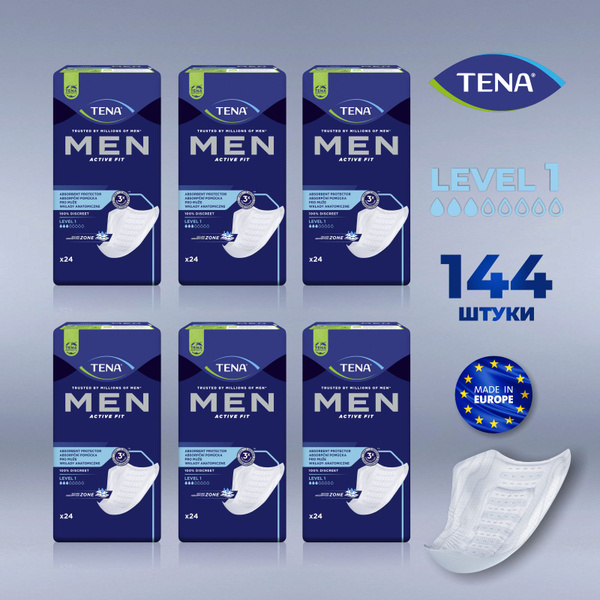 Урологические прокладки для мужчин TENA Men Level 1, 3 капли, 144 шт ...