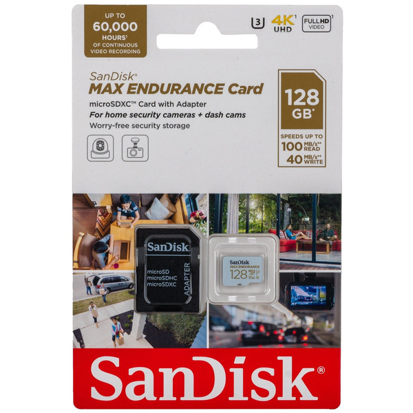 Карта памяти SanDisk MicroSDXC 128 ГБ MAX Endurance for Home Security ...