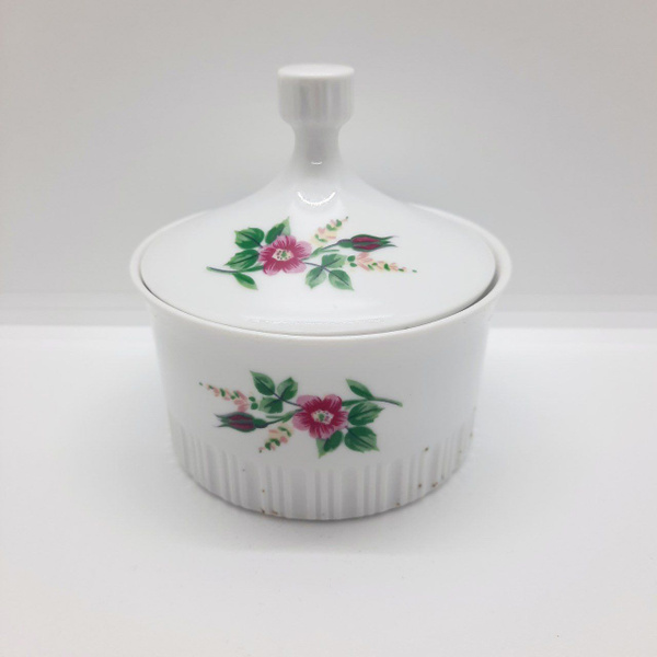 Сахарница винтажная с цветочным декором, фарфор, деколь, Kahla, ГДР, 1960-1990 гг. купить по ...