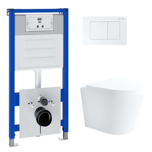 Комплект унитаза c инсталляцией Helmken, направление выпуска: Горизонтальное (в стену ...