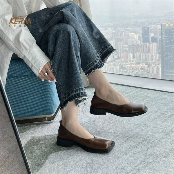 Лоферы Женский KERNA коричневый, размер 36 Каблук + платформа На любой сезон Без застёжки Китай ...