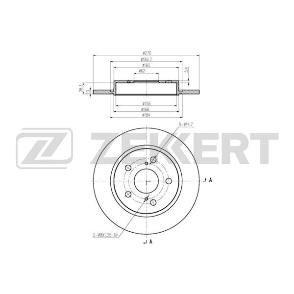 Диск тормозной toyota auris (e150, e180) 06-, corolla (e150, e180) 06 ...