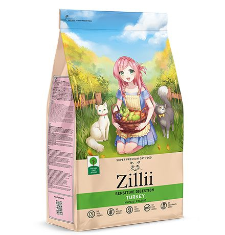 Zillii Sensitive Digestion Turkey / Сухой корм Зилли для взрослых кошек с Чувствительным ...