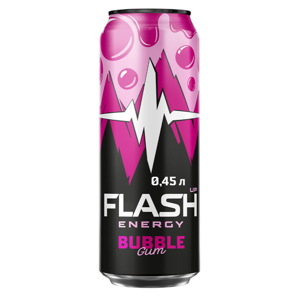 Энергетический напиток Flash Up Energy Bubble Gum, 450мл, 7 шт ...