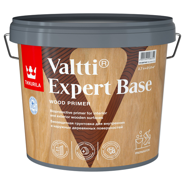 Антисептик Tikkurila грунтовочный VALTTI EXPERT BASE 2,7 л - купить по ...