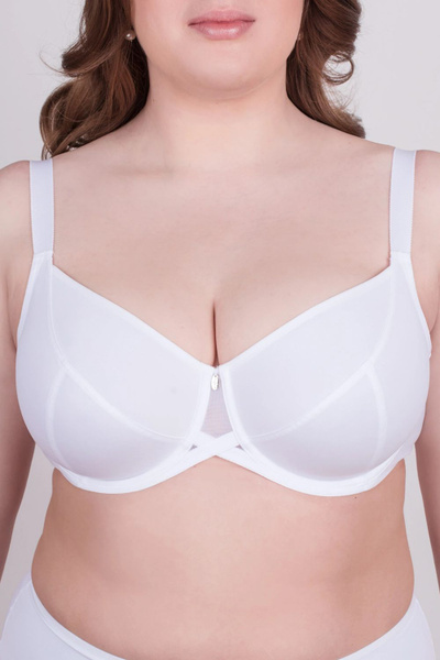Бюстгальтер Женский Milavitsa мягкая чашка на каркасе, размер 85D белый Полиамид, Эластан ...