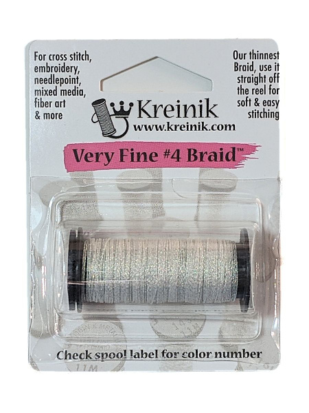 Металлизированные нитки Kreinik Very Fine Metallic Braid #4 цвет 032 ...