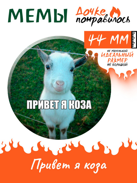Значки на рюкзак мем привет я коза купить на OZON по низкой цене ...