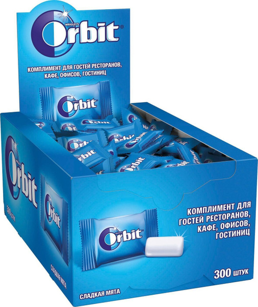 Жевательная резинка Orbit (Орбит) сладкая мята, подушечки, без сахара ...