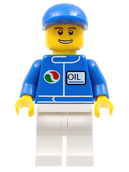 Минифигурка Lego Octan - Blue Oil, White Legs, Blue Short Bill Cap ...