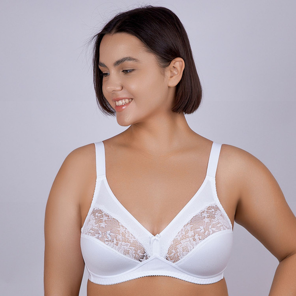 Бюстгальтер Женский Verally без косточек, размер 80D белый Хлопок Беларусь Кружево купить c ...