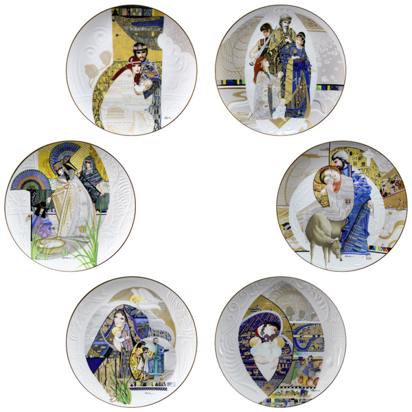 Винтаж, "Библейские матери" полная коллекция декоративных тарелок ...