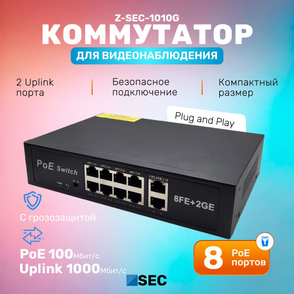 Коммутатор Z-SEC Z-SEC-1010G - купить по выгодной цене в интернет ...