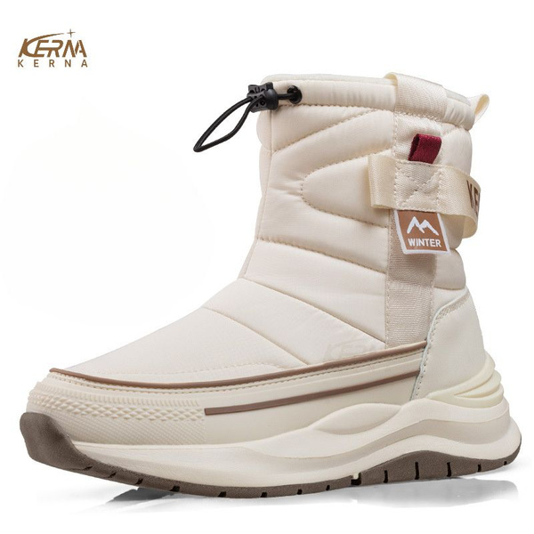 Сапоги Женский KERNA, размер 35 бежевый Рыбалка, Туризм Зима Платформа Китай Шнуровка Молния ...