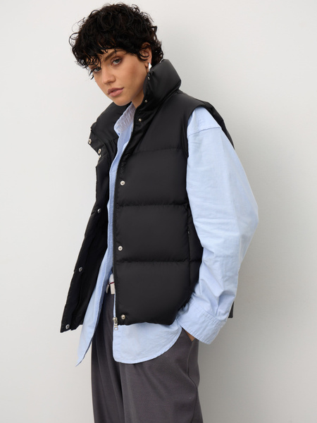 Жилет утепленный Женский Mark Lamar Молния черный, размер 40, 42 Холлофайбер, Полиэстер ...