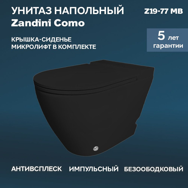 Унитаз напольный импульсный Zandini Z19-77MB безбочковый купить на OZON по низкой цене (1799495628)