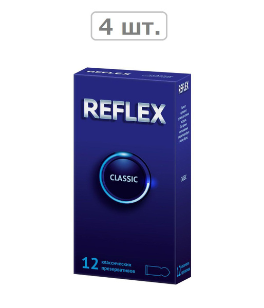 презервативы из натурального латекса reflex classic в смазке n12 - 4шт. - купить с доставкой по ...