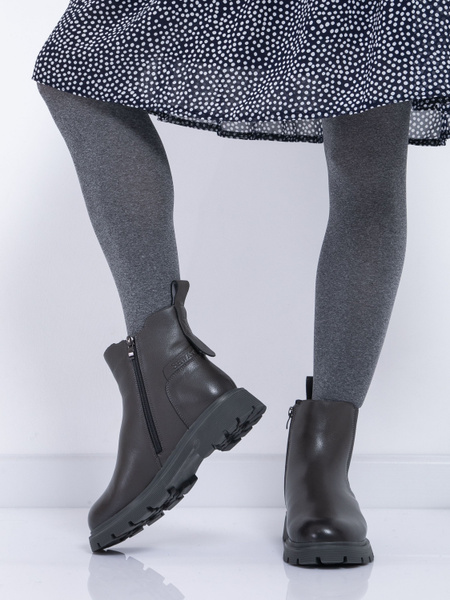 Ботинки Женский Ascalini серый, размер 39 Зима 7 Стандартный низкий (до 4 см) Россия купить c ...