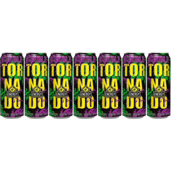 Энергетический напиток Tornado Bubble газированный безалкогольный 450 мл, набор: 7 штук купить ...