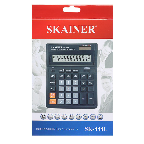 Калькулятор настольный SKAINER SK-444L 12-разр., 153x199x31 мм, черный ...