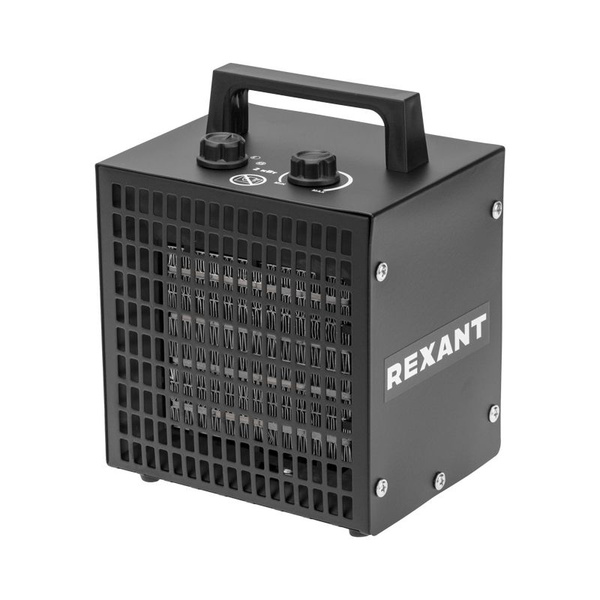 Пушка тепловая (тепловентилятор) электрическая, квадратная, PTC, 2кВт REXANT площадь обогрева 20 ...
