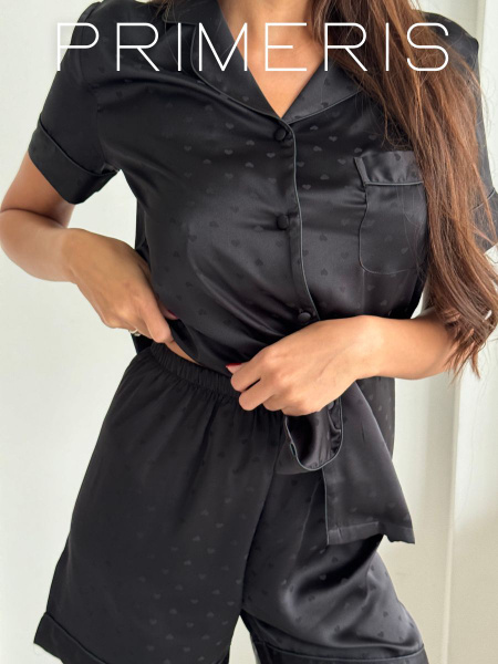 Пижама Женский PRIMERIS с шортами Полиэстер, Спандекс, размер 54, 56 ...