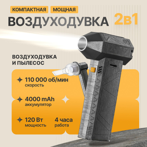 Воздуходувка аккумуляторная мощная, турбовентилятор GearForce YY01 купить на OZON по низкой цене ...