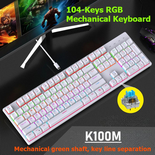 Игровая клавиатура проводная K100M, Английская раскладка, белый купить ...