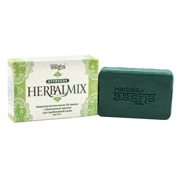Aasha Herbals Мыло косметическое с кокосовым маслом Herbalmix, 75 г ...