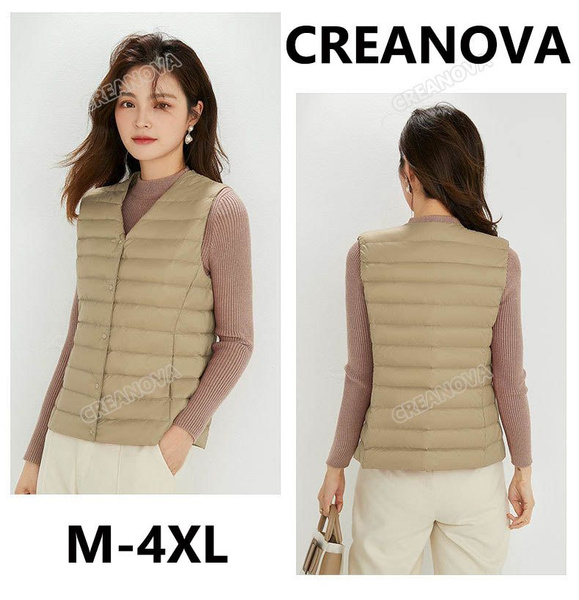 Жилет утепленный Женский CREANOVA Воротник хаки, размер 54 Breathable Кнопки Китай Бег купить c ...