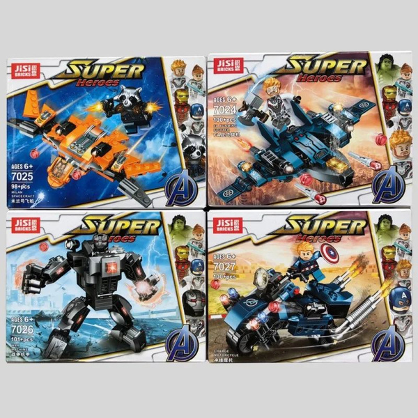 7024-7027 JiSi Bricks Набор Супергероев: 4 в 1 купить на OZON по низкой ...