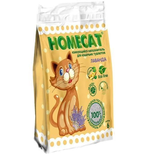 Homecat Наполнитель Ecoline Лаванда, для кошачьих туалетов, комкующийся, 12 л купить на OZON по ...