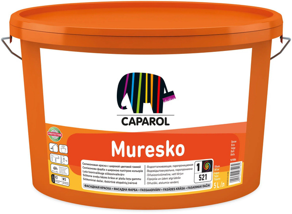 Caparol Muresko/Капарол Муреско, 5л,База 1(Белая),фасадная краска ...