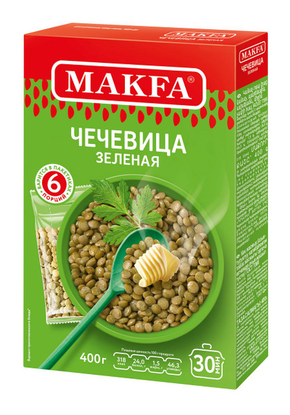 Чечевица Makfa зеленая, 400г x 4 шт купить на OZON по низкой цене (1966797191)
