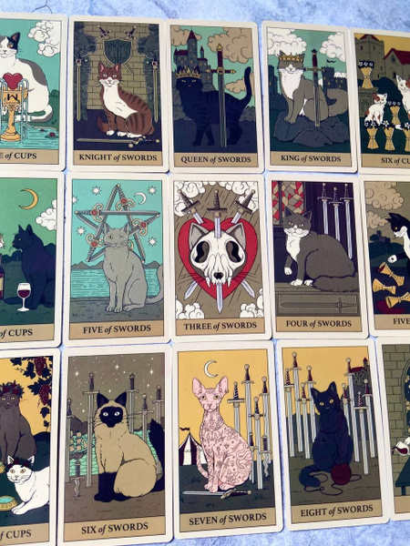 Карты Таро с кошками /Card deck for the feline-obsessed/ Винтажная ...