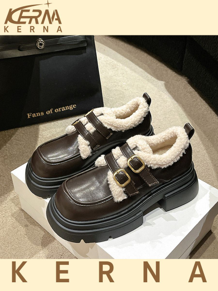 Лоферы Женский KERNA коричневый, размер 35 Стандартный низкий (до 4 см) R (средняя) Без застёжки ...