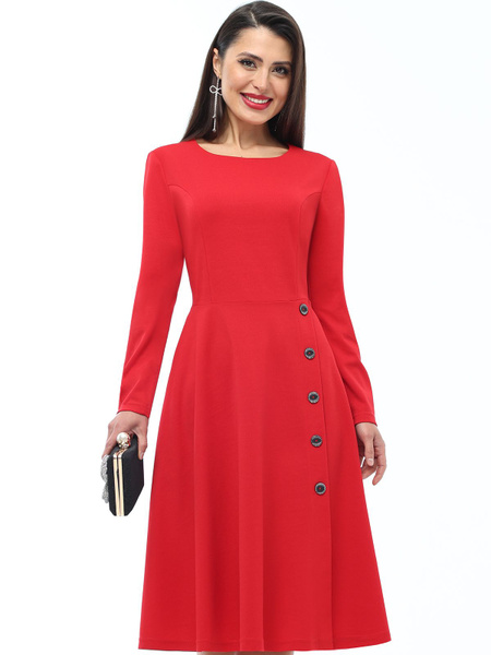 Платье Женский DStrend красный Повседневный Полиэстер, Эластан, размер 52 купить c доставкой на ...