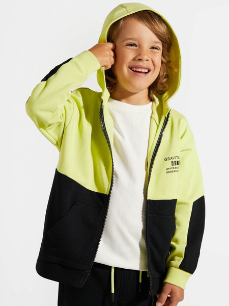 Толстовка Мальчики Coccodrillo разноцветный Молния Трикотаж, размер 104 свободный Длинный Другое ...