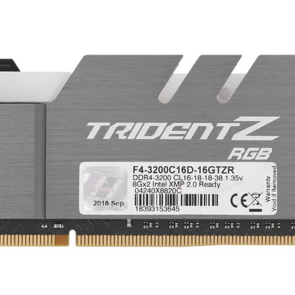 Характеристики G Skill Оперативная память G Skill Trident Z Rgb F4 3200c16d 16gtzr 2x8 ГБ F4